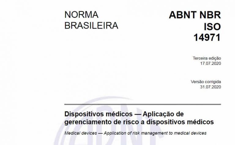 【Norma Técnica】Código – ABNT NBR ISO 14971:2020