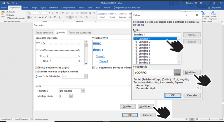 Passo a passo como inserir o sumário automático no Word