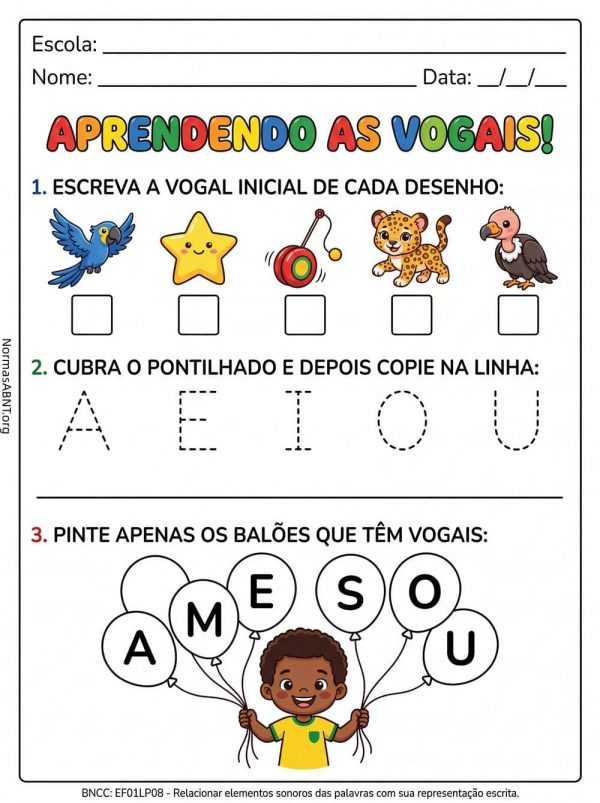 Atividade Separando as silabas